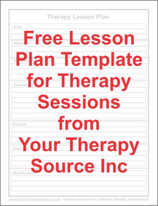 Free Lesson Plan Form for Therapy Sessions - Your Therapy Source