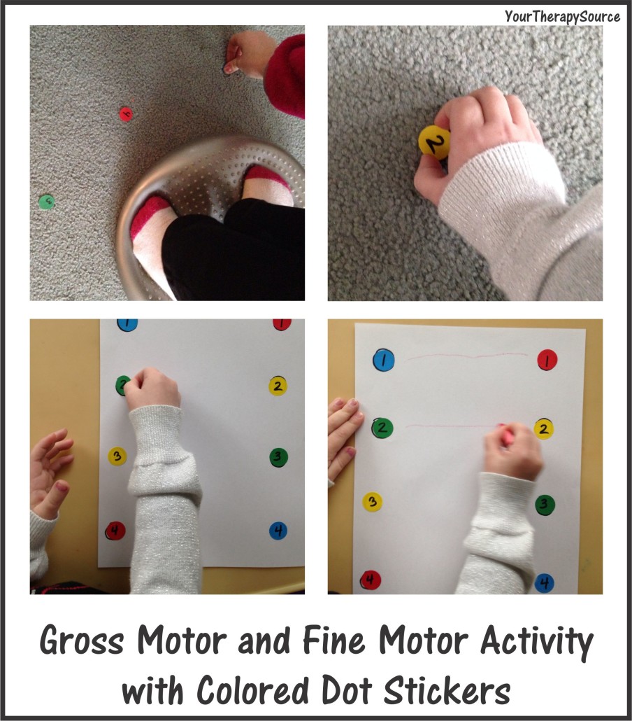 Gross Motor and Fine Motor Activity Using Colored Dot Stickers - Your ...