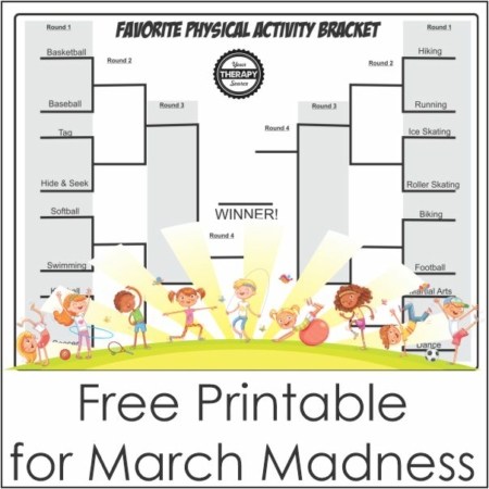 Favorite Physical Activity Brackets - March Madness - Your Therapy Source