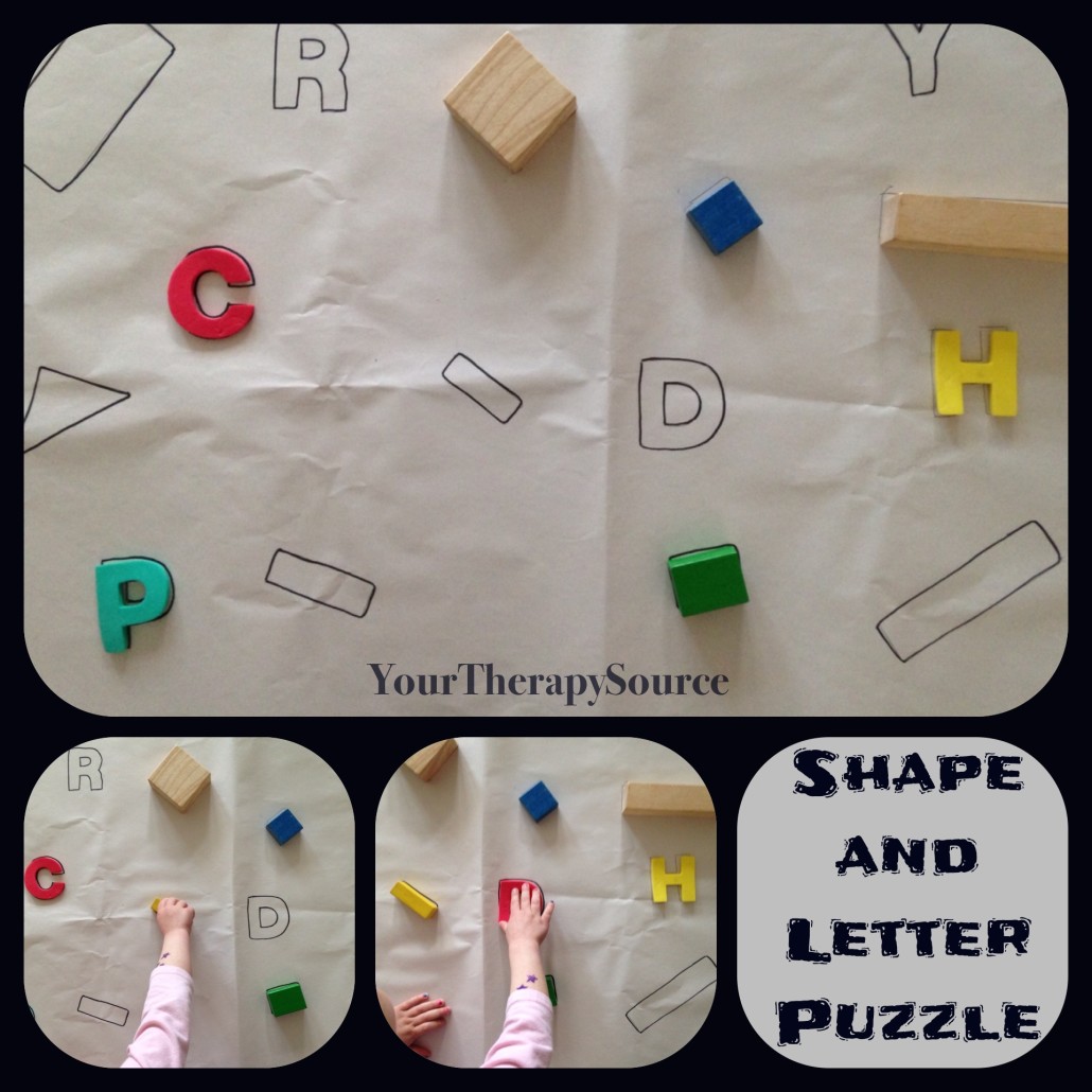 Big Shape and Letter Puzzles - Visual Spatial Task - Your Therapy Source