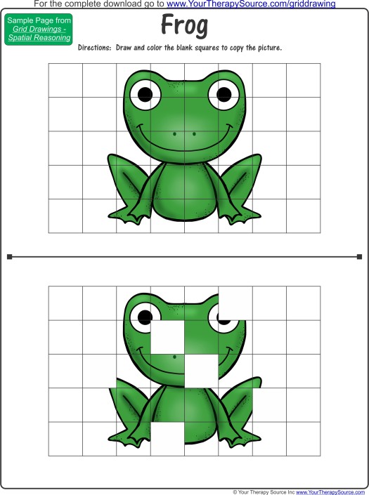 Free Frog Grid Drawing - Your Therapy Source