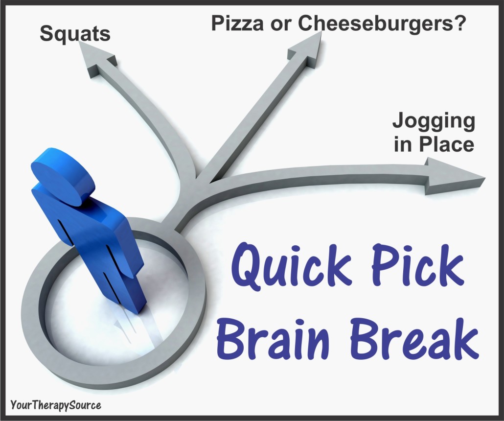 Easy Quick Pick Brain Break for a Group - Your Therapy Source