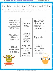 Freebie from the Summer Fitness Challenge - Your Therapy Source