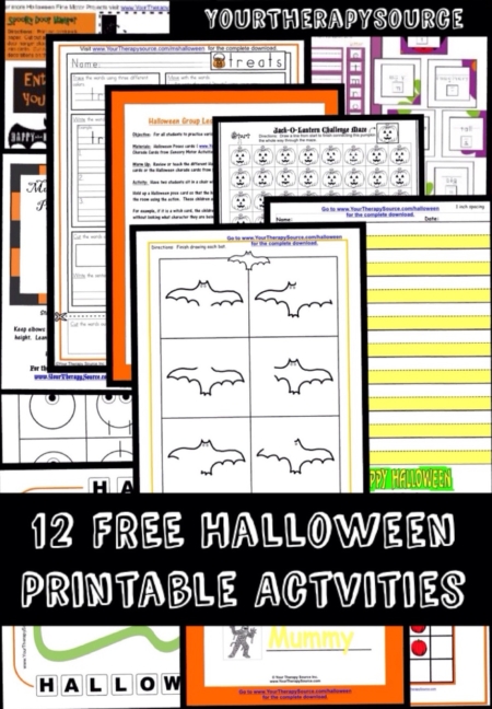 12 Printable Halloween Freebies - Your Therapy Source