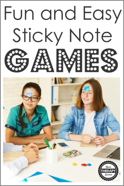 Sticky Note Games for Kids - Your Therapy Source