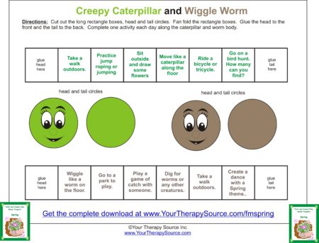 Fine and Gross Motor Spring Activity - Just Print and Go - Your Therapy ...