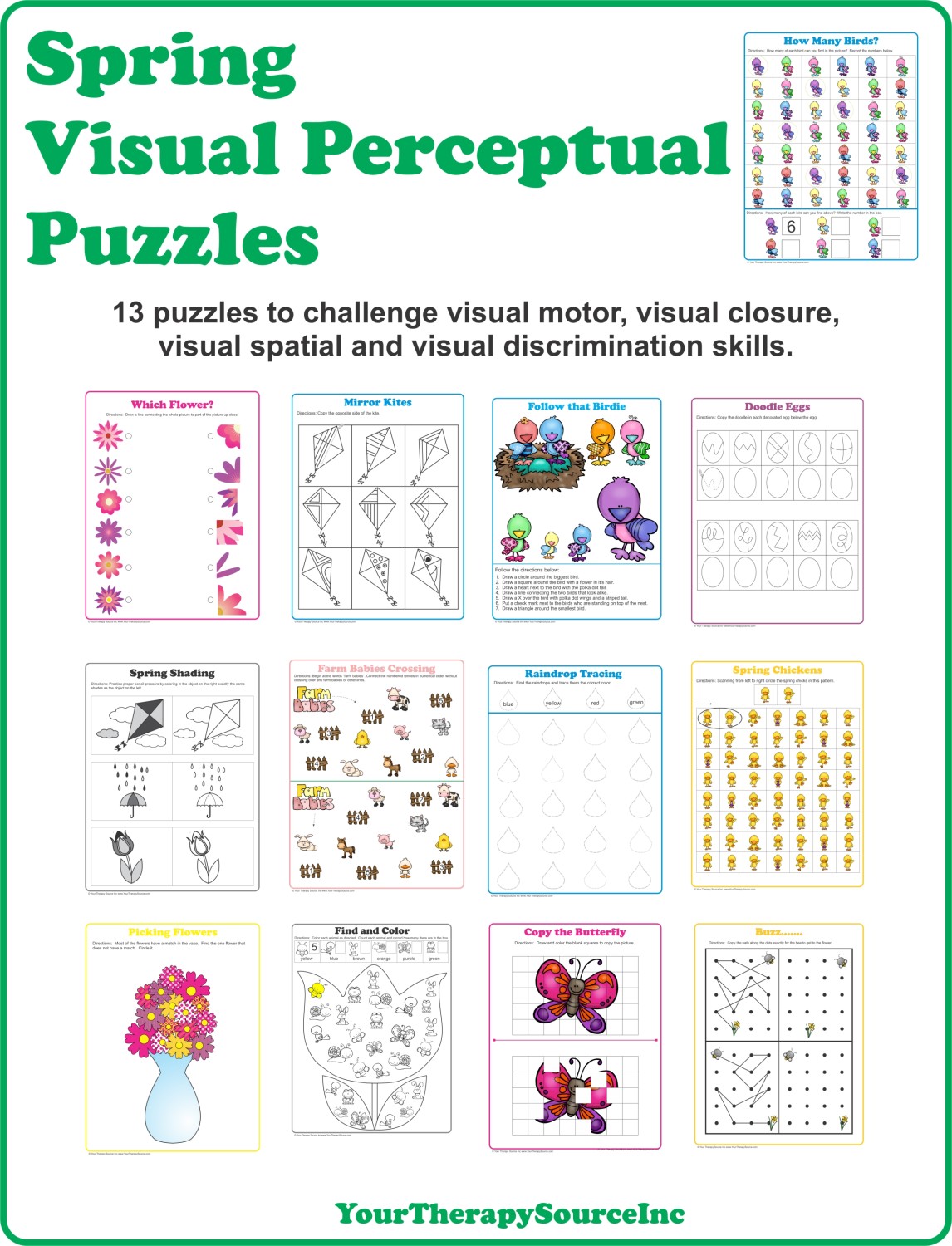 Springtime Visual Perceptual Freebie - Your Therapy Source
