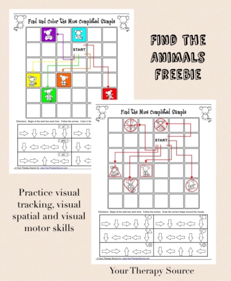 Visual Tracking and Visual Motor Freebie - Your Therapy Source