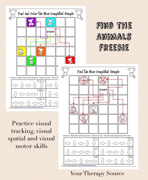 Visual Tracking and Visual Motor Freebie - Your Therapy Source