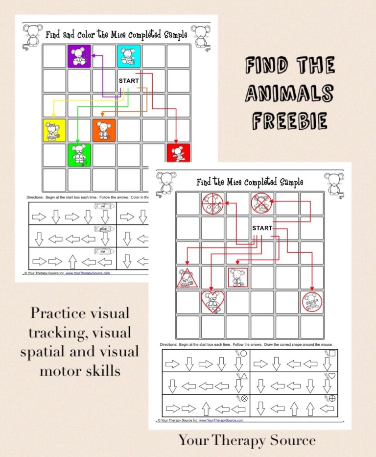 Visual Tracking and Visual Motor Freebie - Your Therapy Source