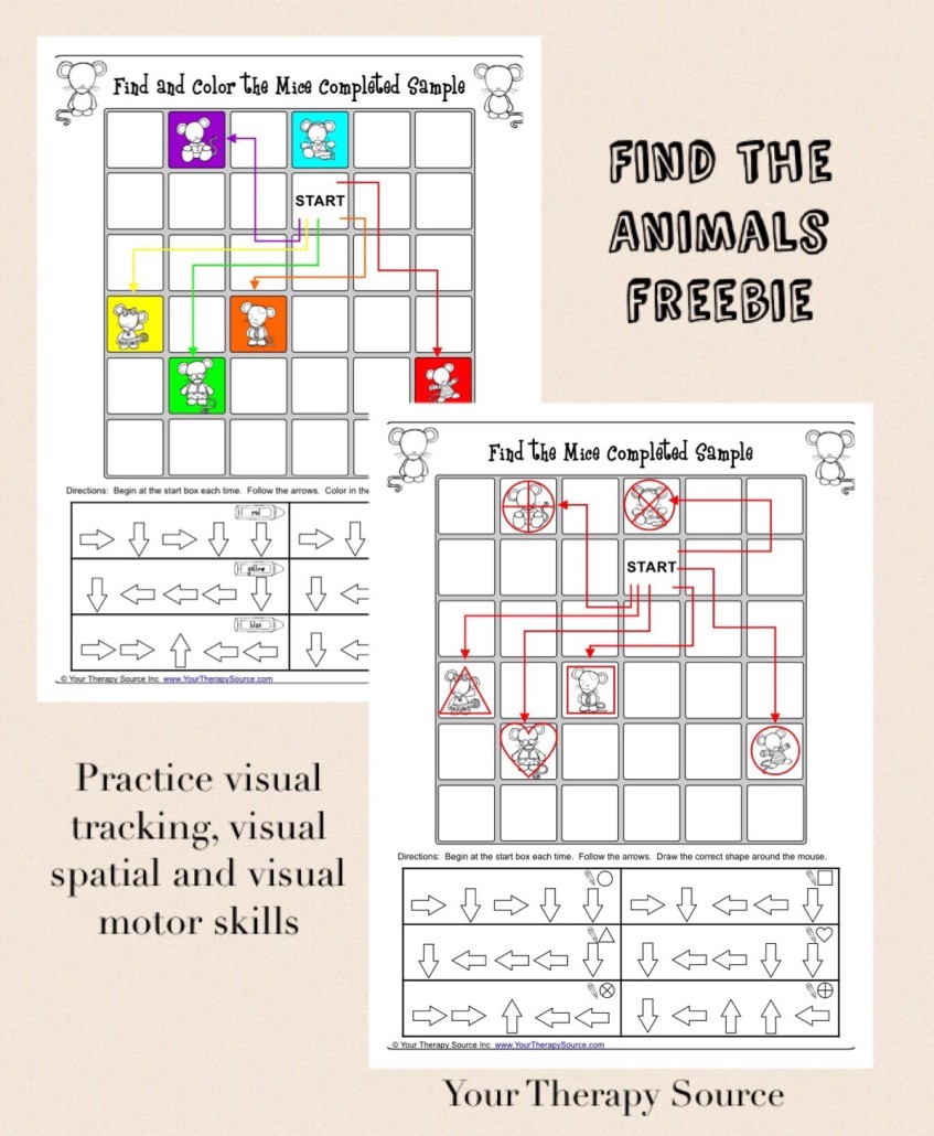 Visual Tracking and Visual Motor Freebie - Your Therapy Source