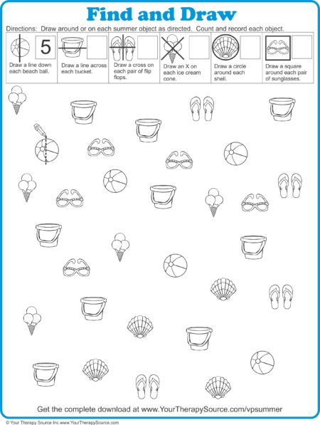 Find and Draw Summer Puzzle Freebie - Your Therapy Source