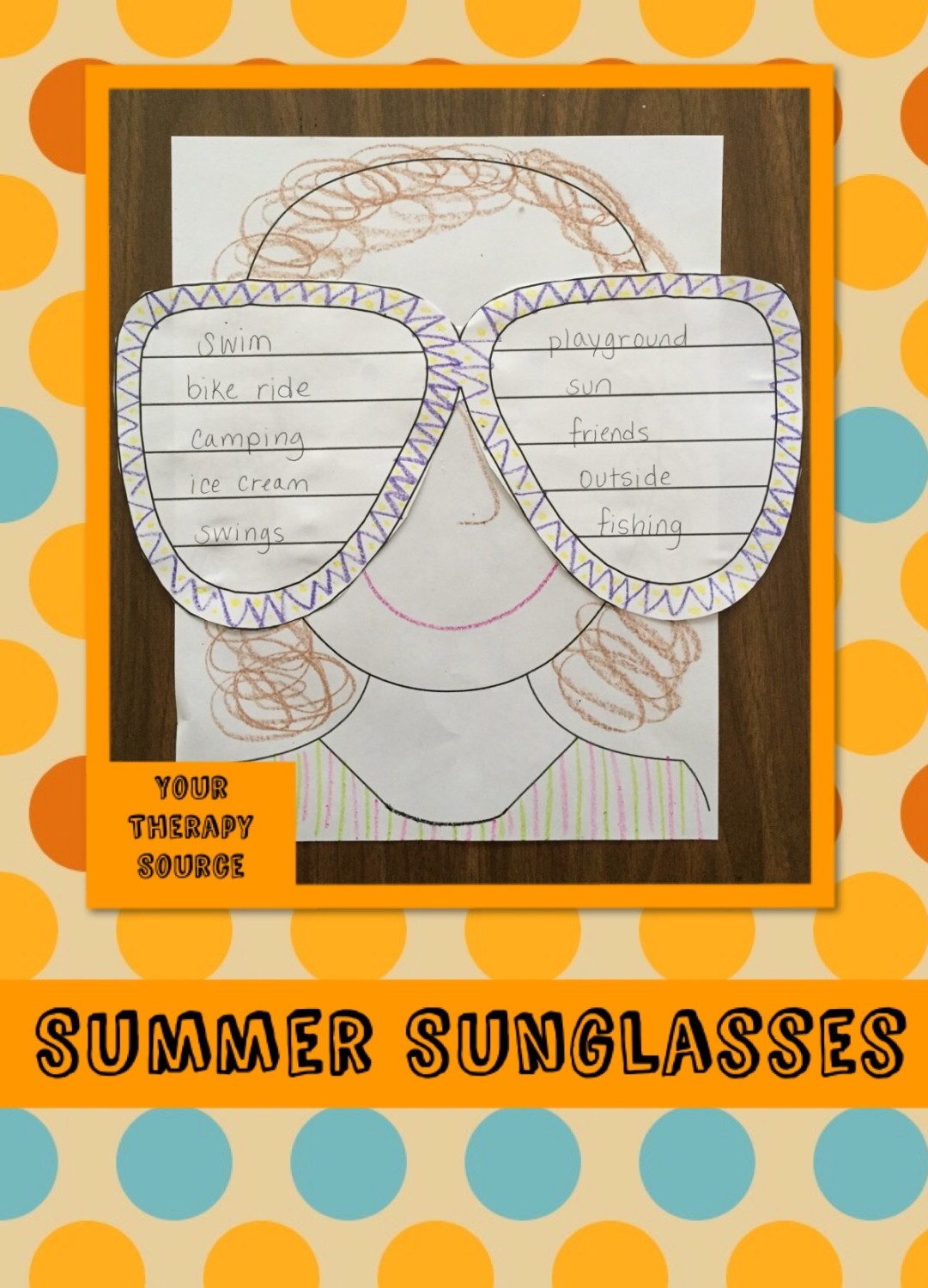 Summer Sunglasses Craftivity - Handwriting and Scissor Skills - Your ...