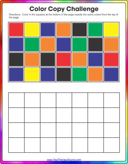 Color Copy Challenge - Visual Motor and Visual Spatial Activity - Your ...