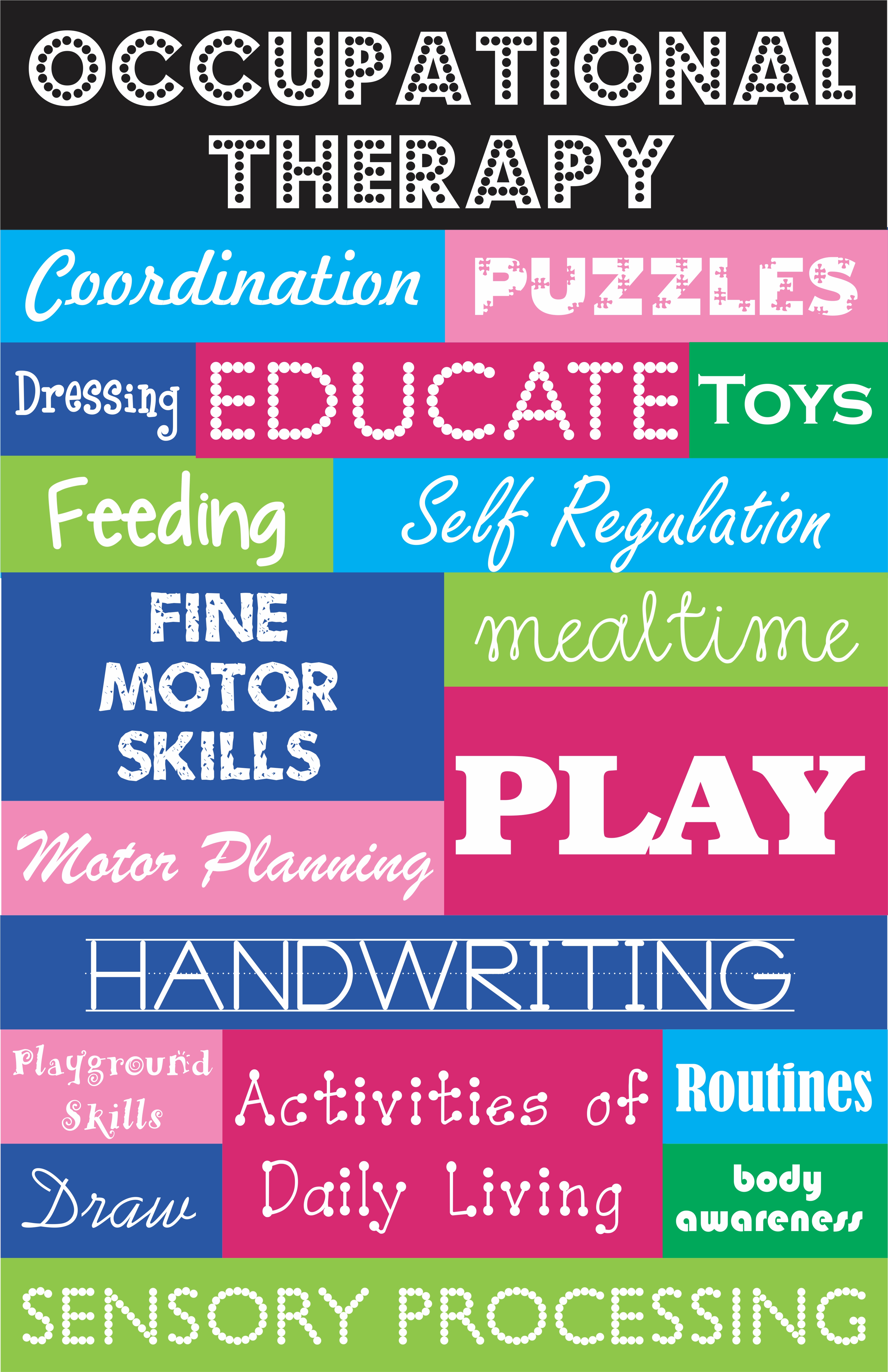 Pediatric Occupational Therapy Collage Poster - Your Therapy Source