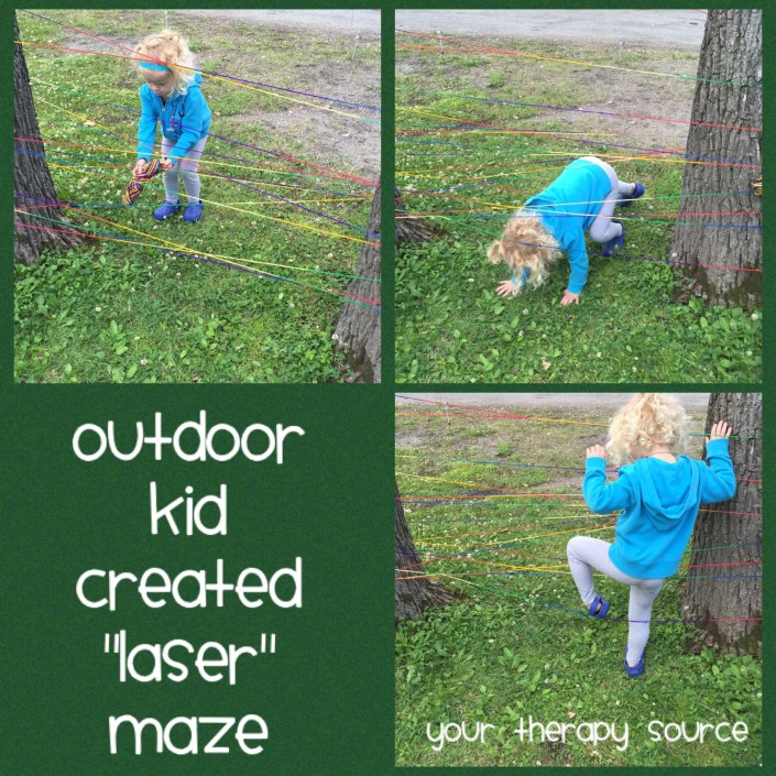 Kid Created Outdoor "Laser" Maze - Your Therapy Source