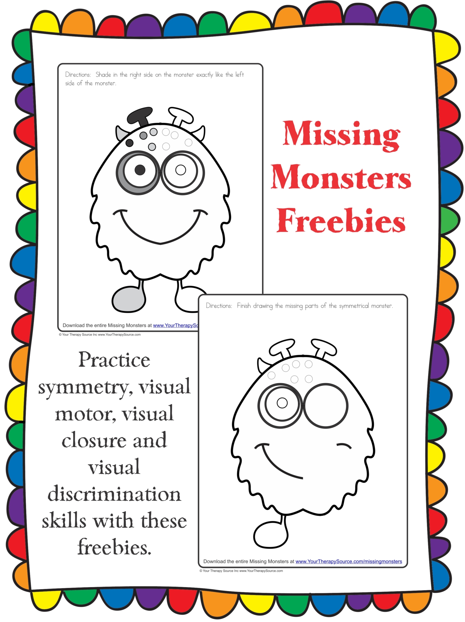 Visual Motor Activity - What's Missing from the Monster? - Your Therapy ...