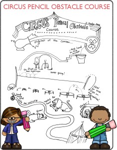 Circus Pencil Obstacle Course - Your Therapy Source