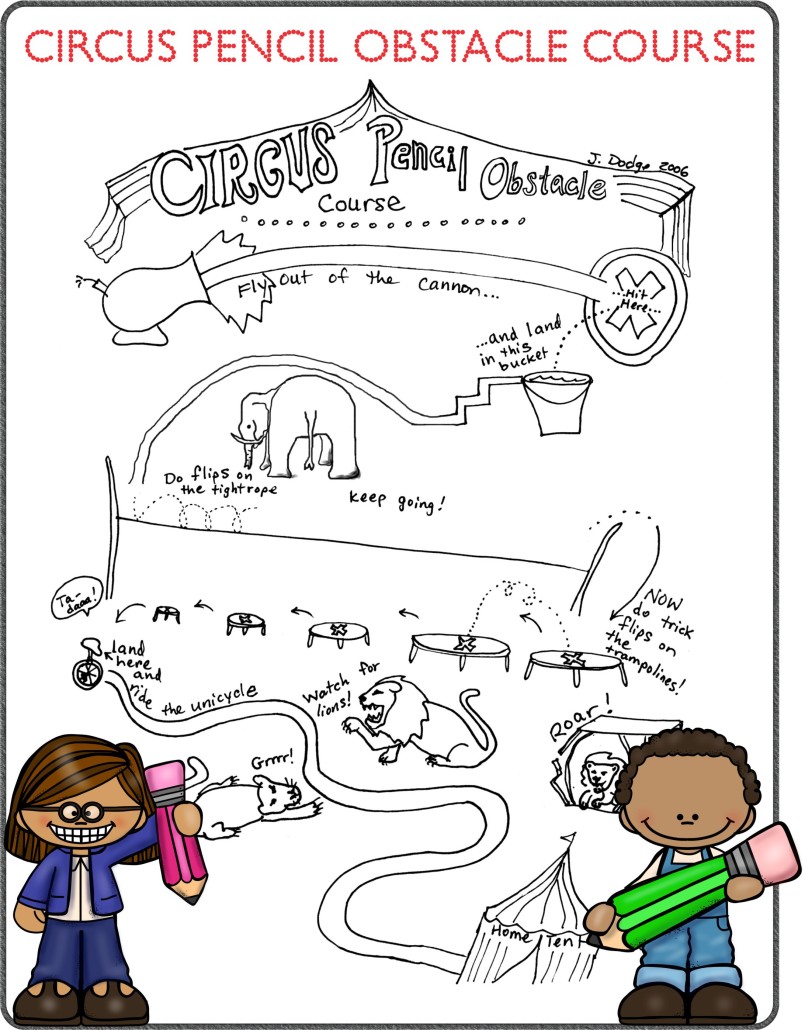 Circus Pencil Obstacle Course - Your Therapy Source