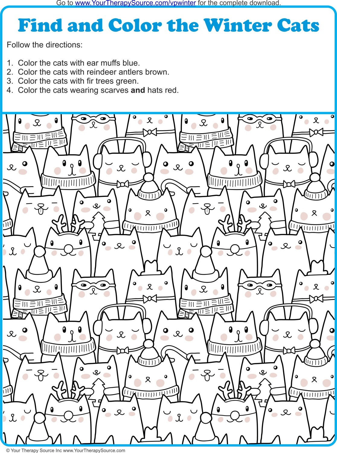 Cat Activities for Preschoolers - 7 Free Printables - Your Therapy Source
