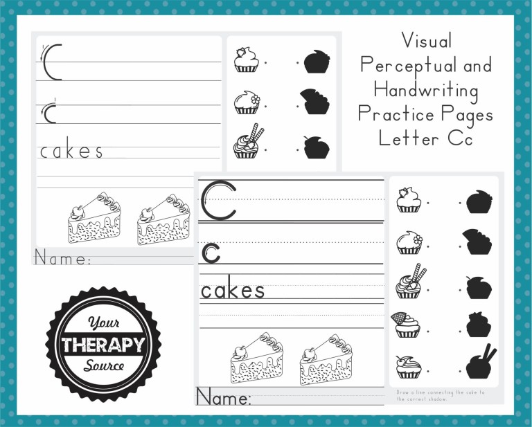 Visual Perceptual and Handwriting Practice Pages - Your Therapy Source