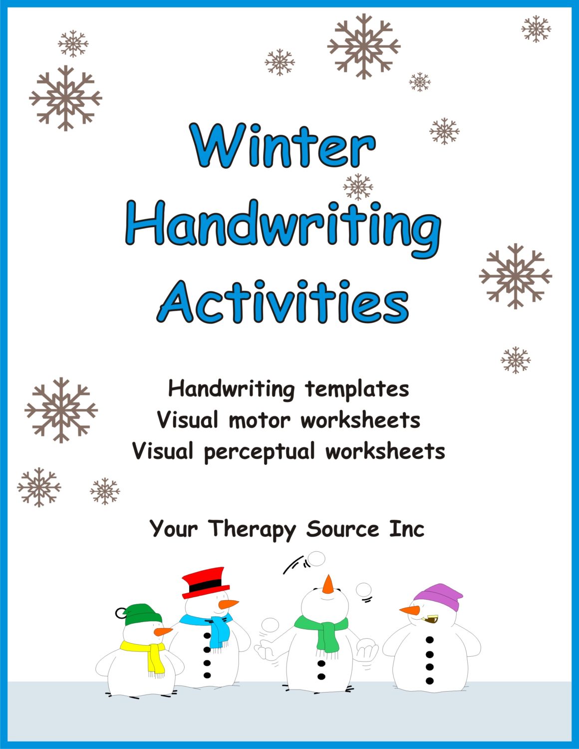 Winter Handwriting Activities - Your Therapy Source