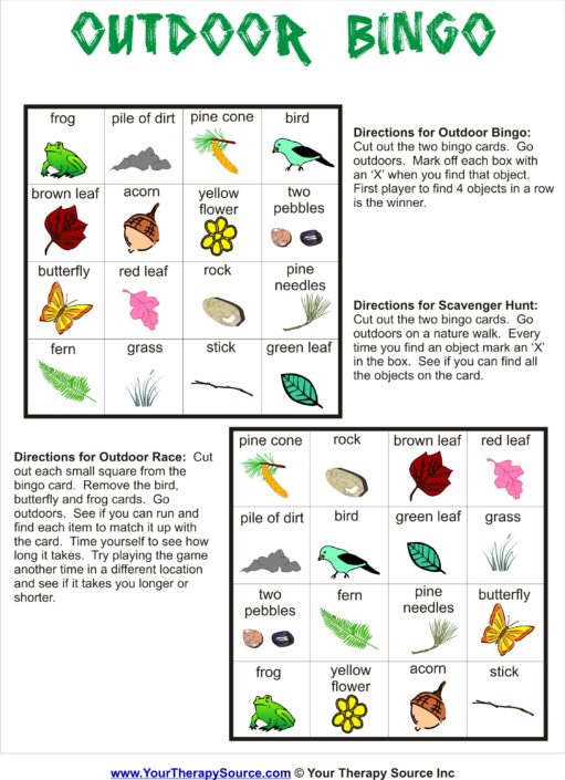Outdoor Bingo - Your Therapy Source