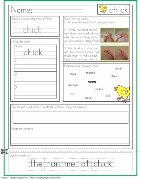 Spring Multisensory Chick Handwriting Activity - Your Therapy Source