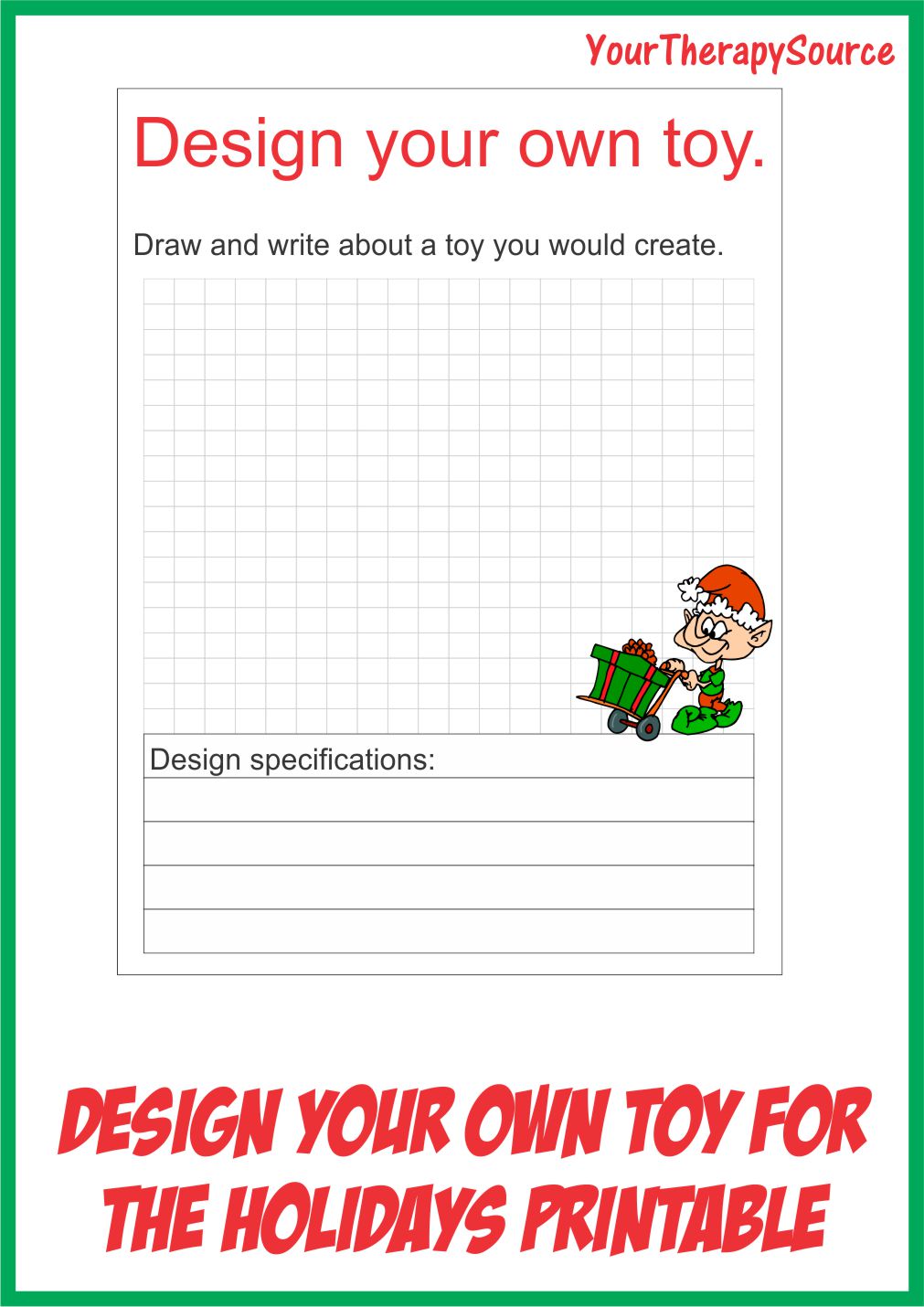 Create Your Own Santa Toy Printable - Your Therapy Source
