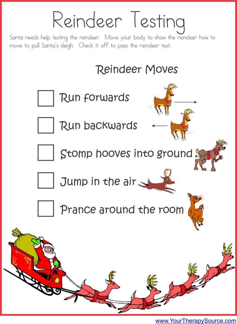Reindeer Actions - Your Therapy Source