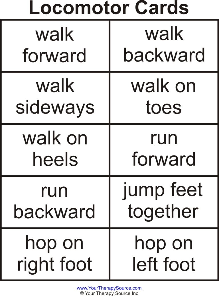 Locomotor Card - Your Therapy Source