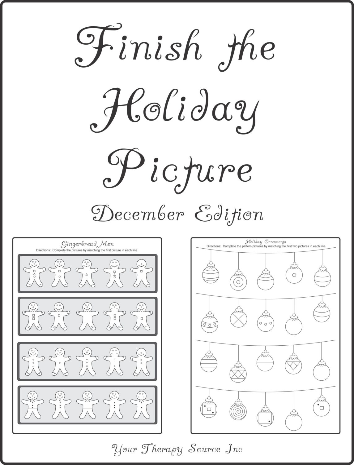 Finish the Holiday Picture – December Edition - Your Therapy Source