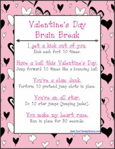 Valentine’s Day Brain Break - Your Therapy Source