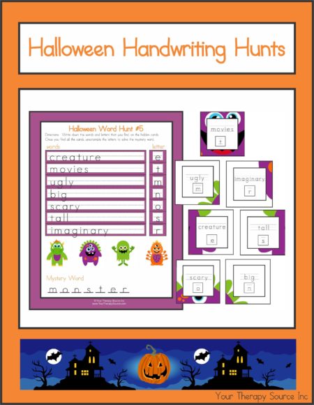 Halloween Handwriting Hunts - Your Therapy Source