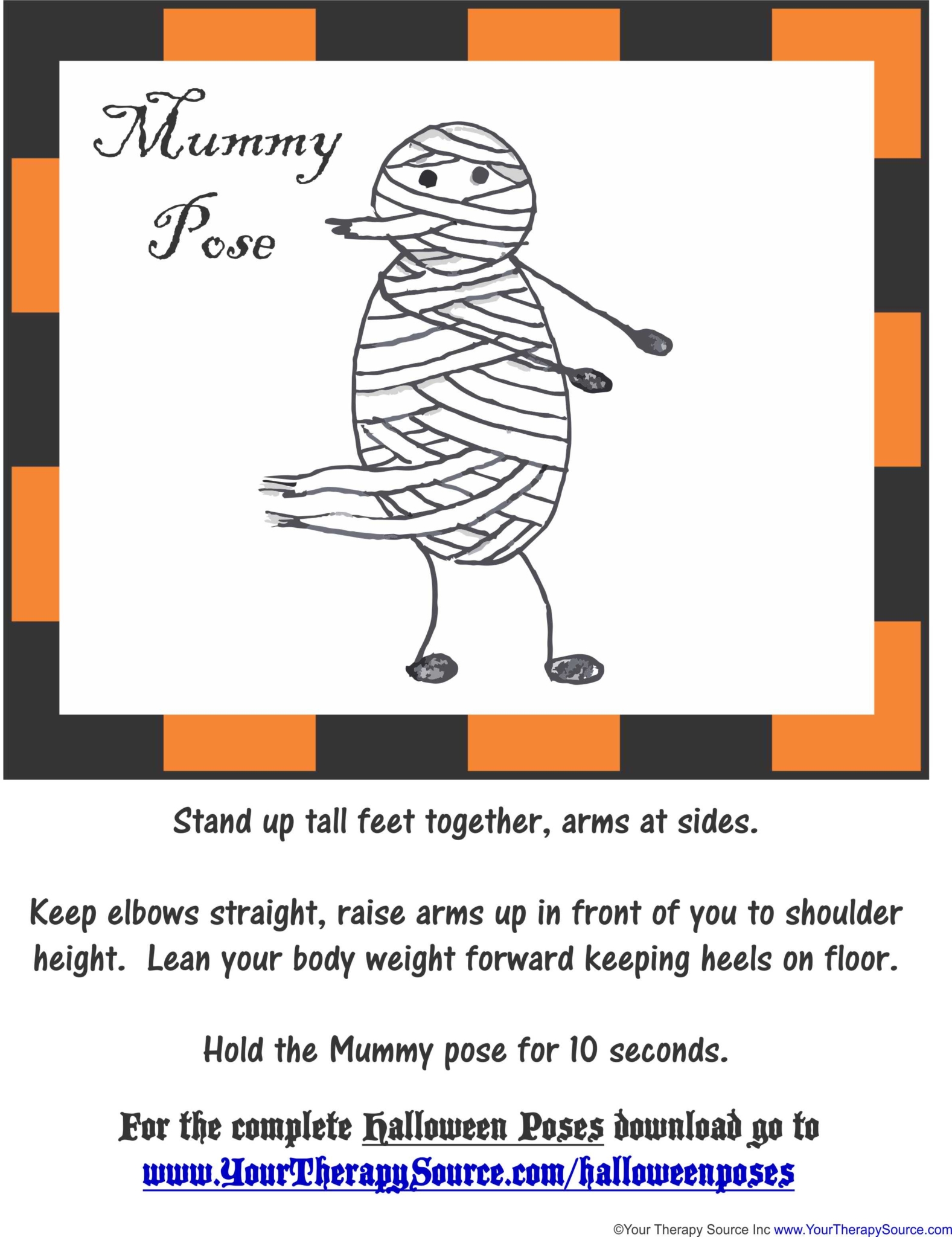 Halloween Mummy Pose - Your Therapy Source