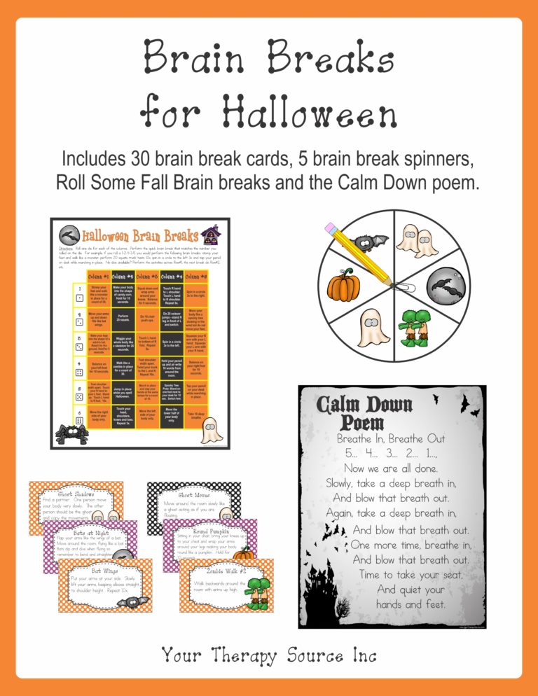 Brain Breaks for Halloween - Your Therapy Source