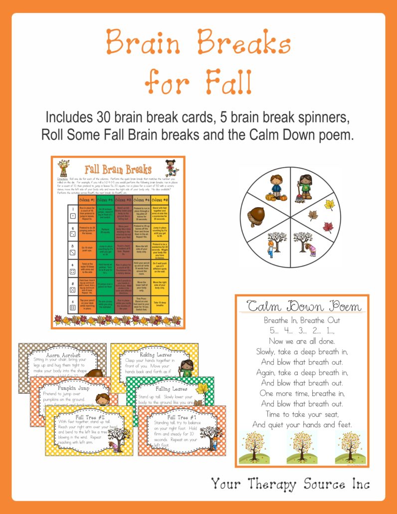 Brain Breaks for Fall - Your Therapy Source