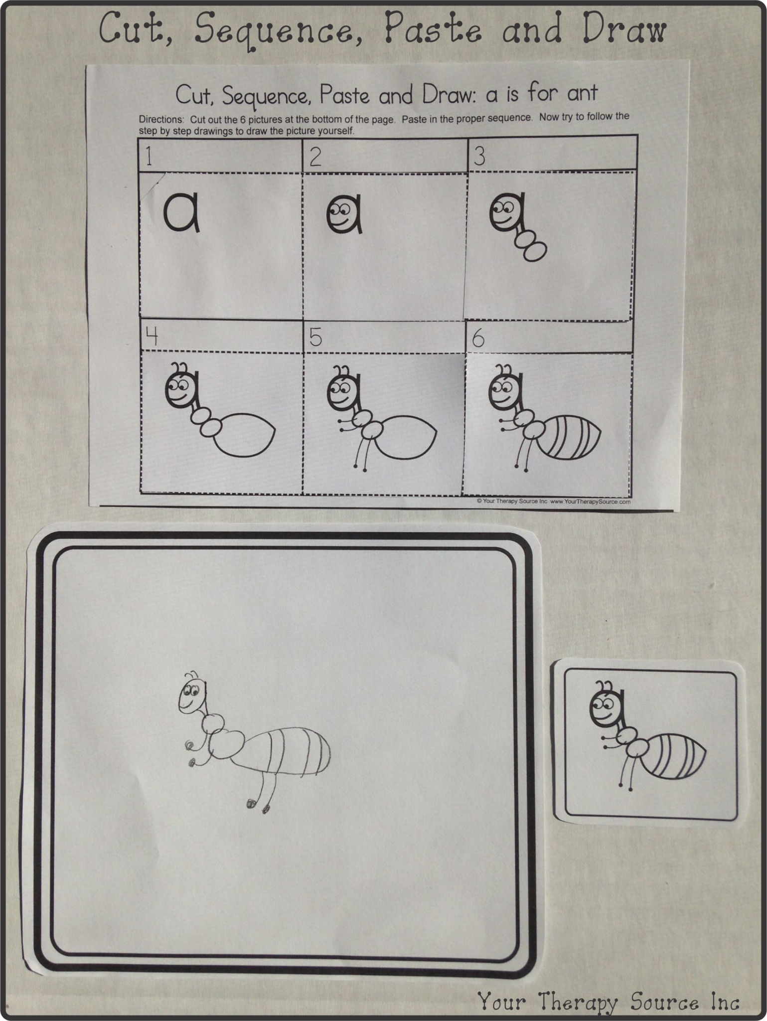 Cut, Sequence, Paste and Draw Letter Alphabet - Your Therapy Source
