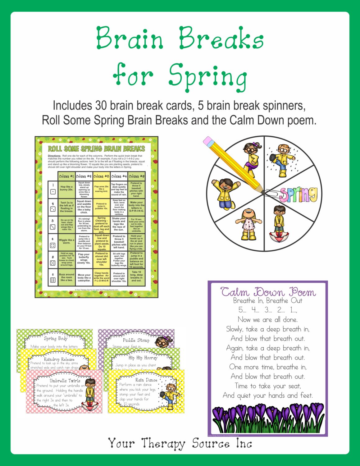 Brain Breaks for Spring - Your Therapy Source