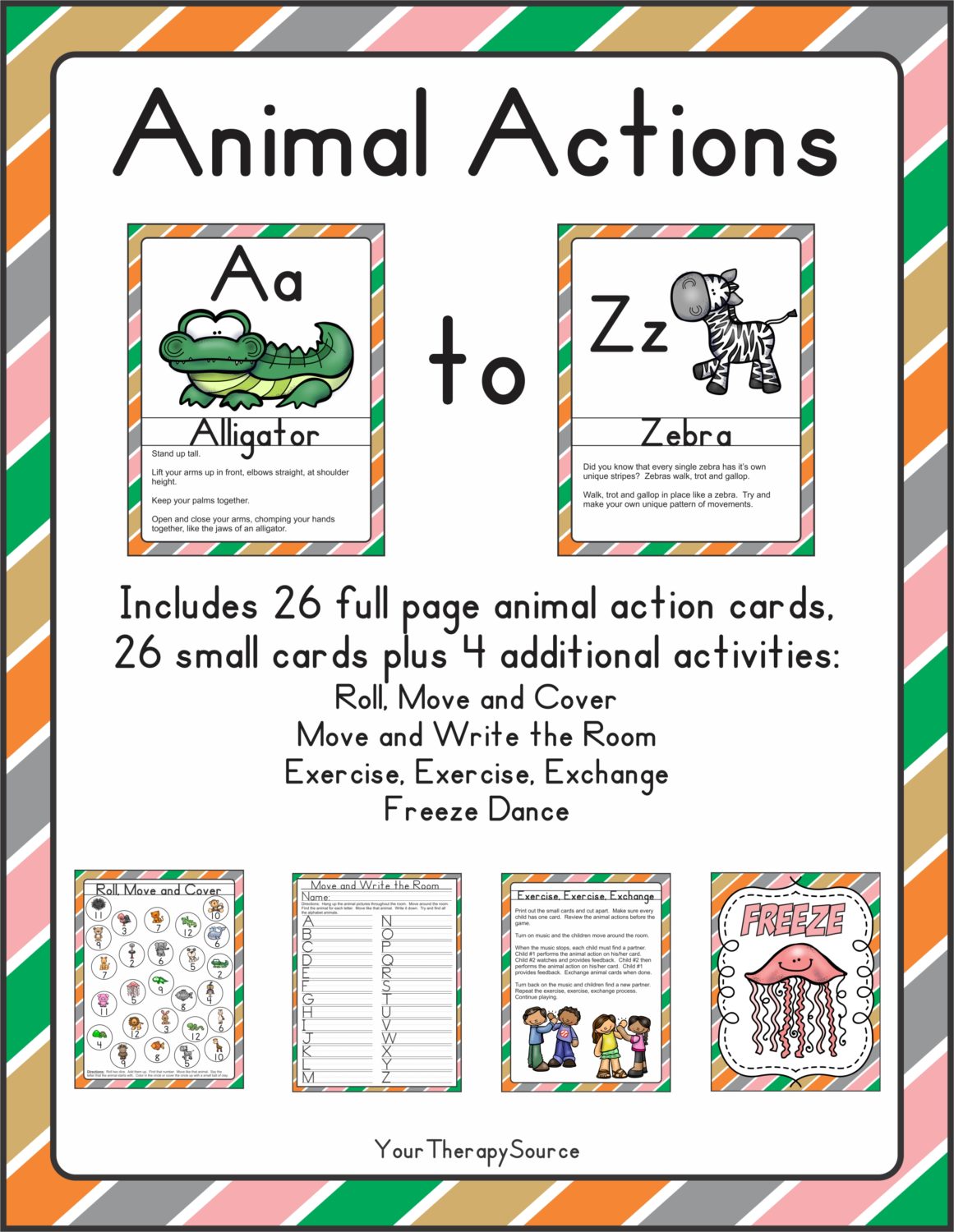 Animal Actions A to Z - Your Therapy Source