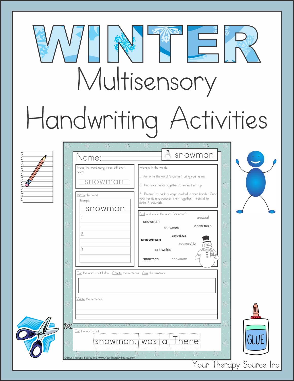 Winter Multisensory Handwriting Activities - Your Therapy Source