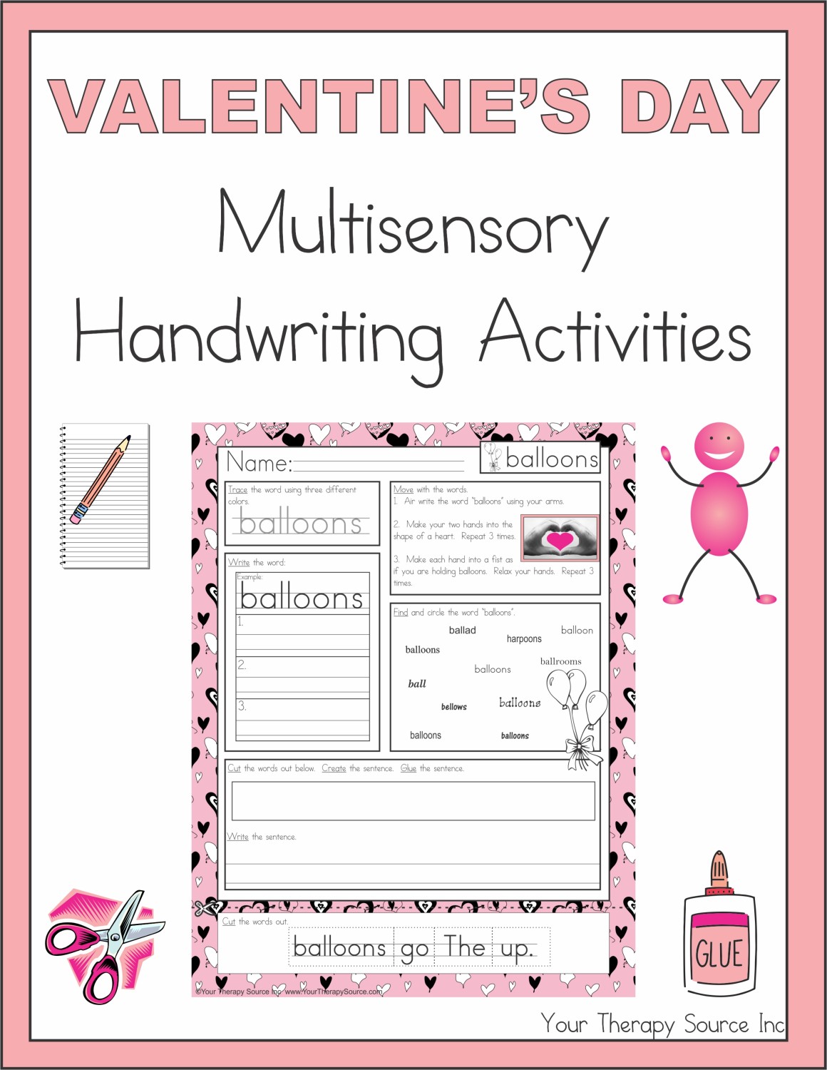 Valentine’s Day Multisensory Handwriting Activities - Your Therapy Source