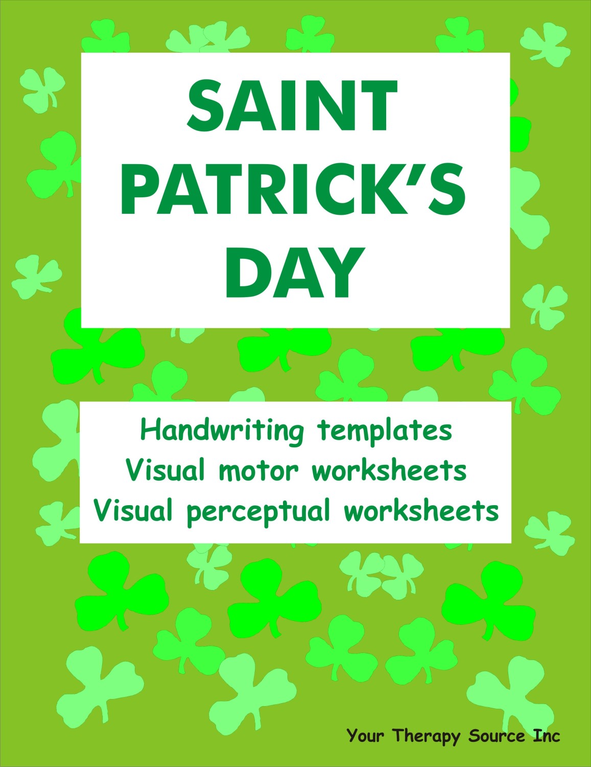 Saint Patrick’s Day Handwriting Activities - Your Therapy Source