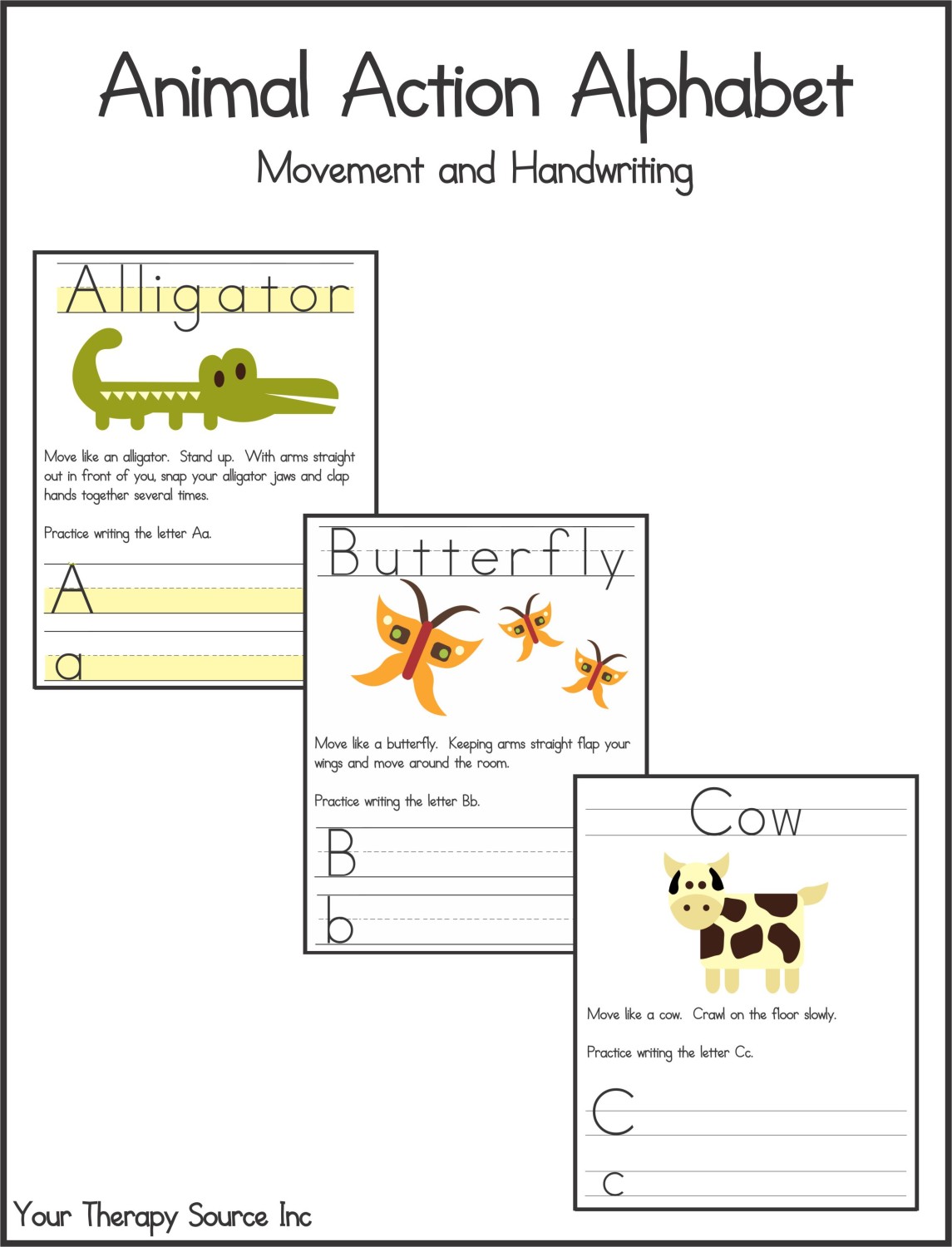 Animal Action Alphabet - Your Therapy Source