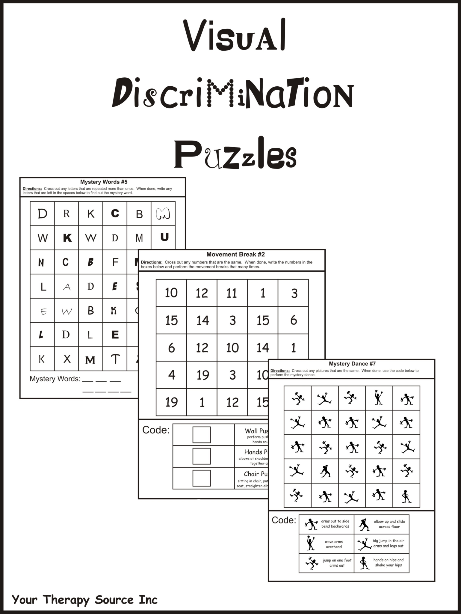 Visual Discrimination Puzzles Your Therapy Source Visual Discrimination Puzzles Your Therapy Source