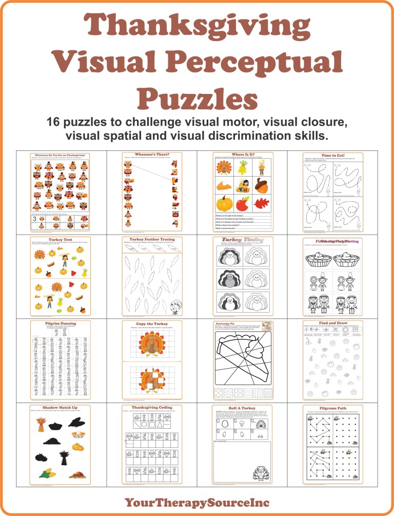 Thanksgiving Visual Perceptual Puzzles - Your Therapy Source
