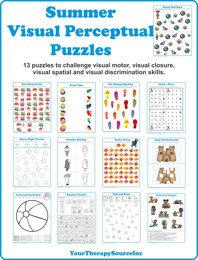Summer Visual Perceptual Puzzles - Your Therapy Source