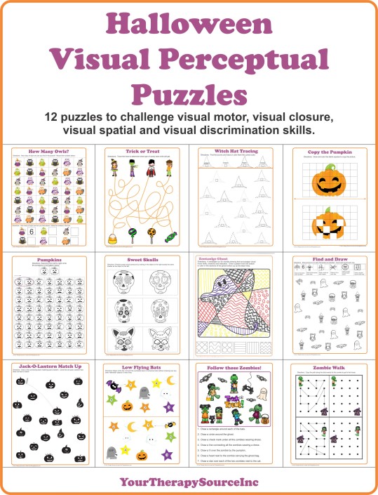Halloween Visual Perceptual Puzzles - Your Therapy Source