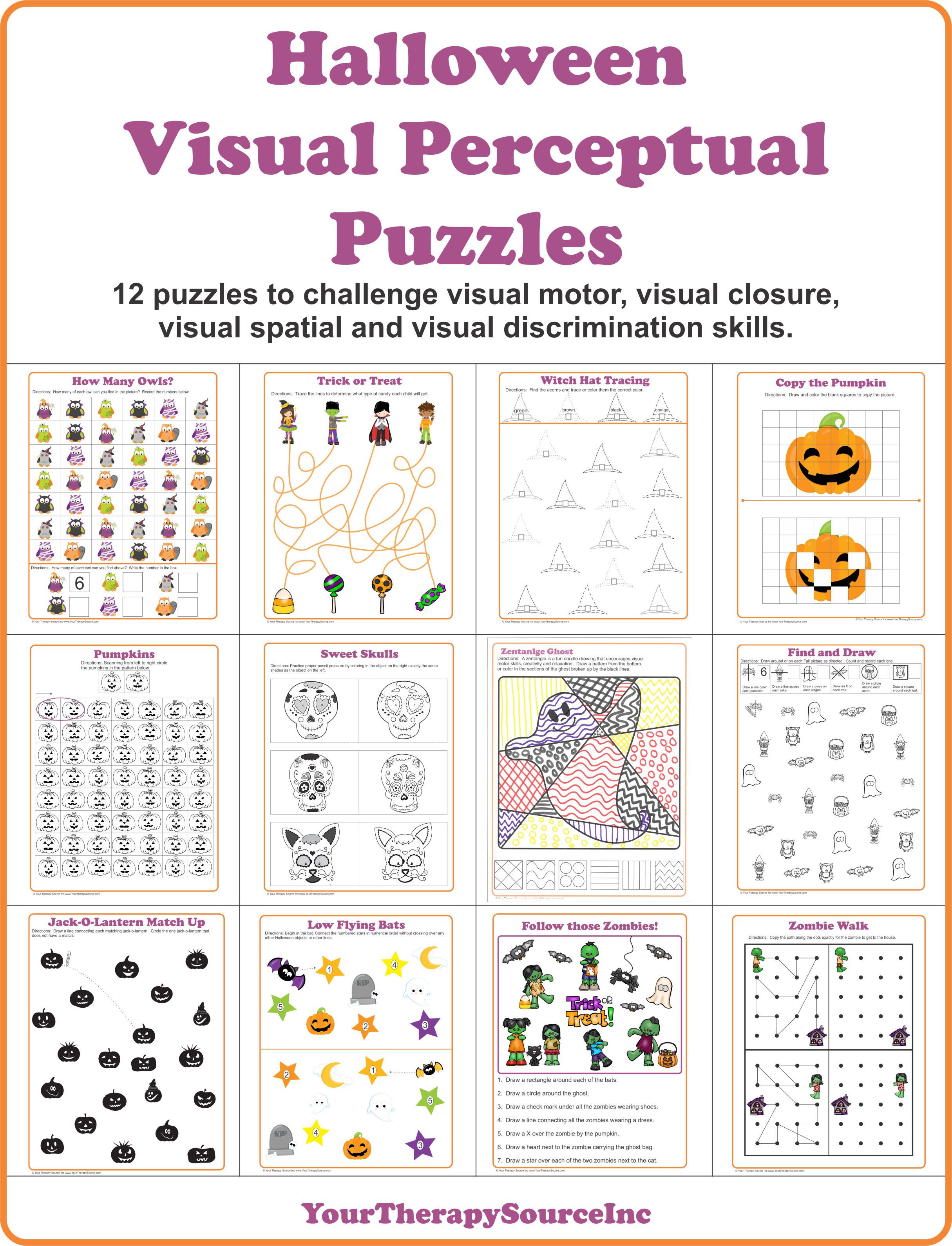 Halloween Visual Perceptual Puzzles Your Therapy Source