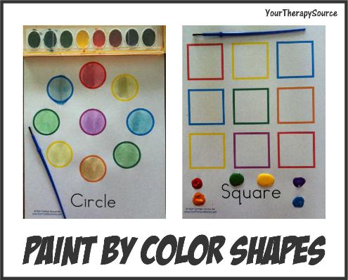Paint Shapes By Color - Your Therapy Source